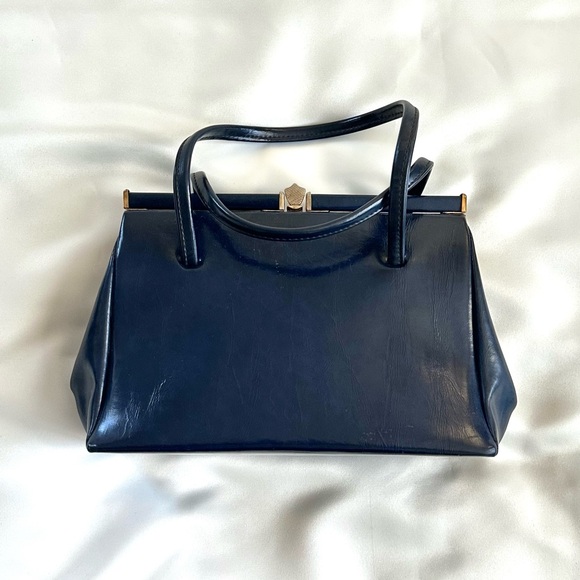 Harmony | Bags | Vintage 96s Classic Blue Leather Purse Sophisticated ...